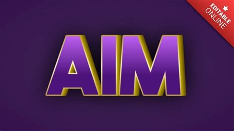Aim Golden Purple 3d Text Effect Generator