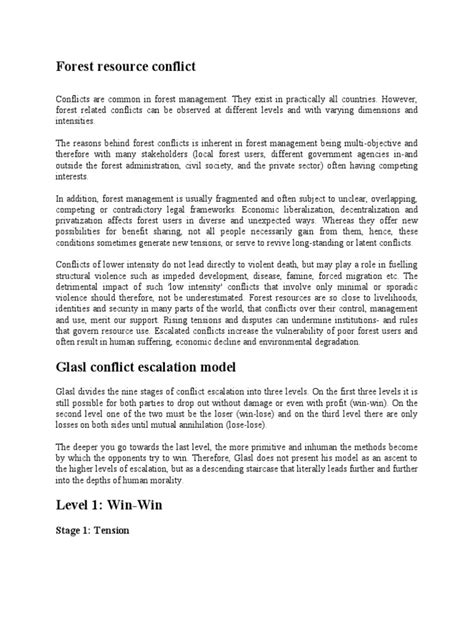 Forest Resource Conflict Pdf Violence Forests