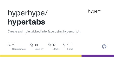GitHub Hyperhype Hypertabs Create A Simple Tabbed Interface Using
