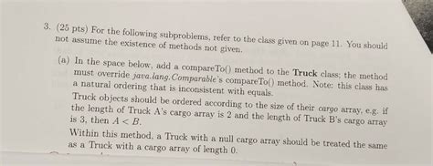 solved truck class for problem 3 public class truck