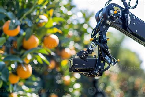 Innovative Robotic Arm Harvesting Ripe Oranges In Orchard For Efficient Agriculture 55065009