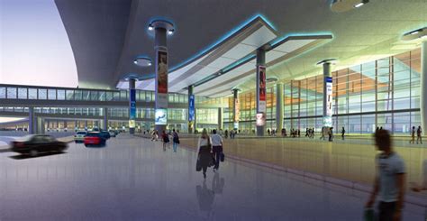 北京首都国际机场 1号航站楼 出港大厅 卫星厅 二层APM车站 行李提取大厅 迎客大厅 值机区 平台到港层 装饰设计效果图作品 地铁交通