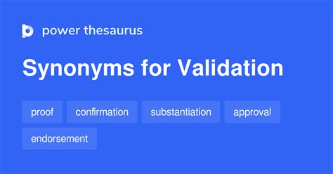 Validation Synonyms 1 091 Similar Words And Phrases