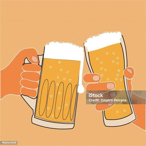 Beer Glass Design With Flat Graphics Vector 2d Graphics Stock