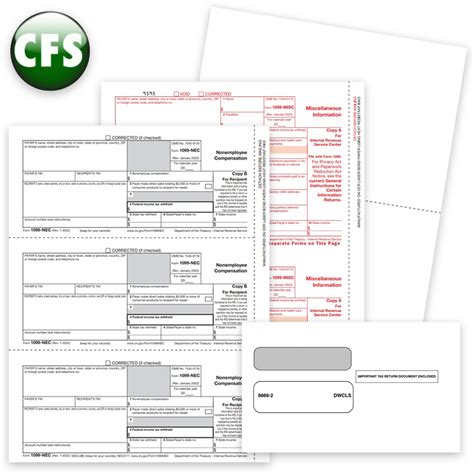 Cfs Software Compatible 1099 And W2 Tax Forms And Envelopes Zbp Forms