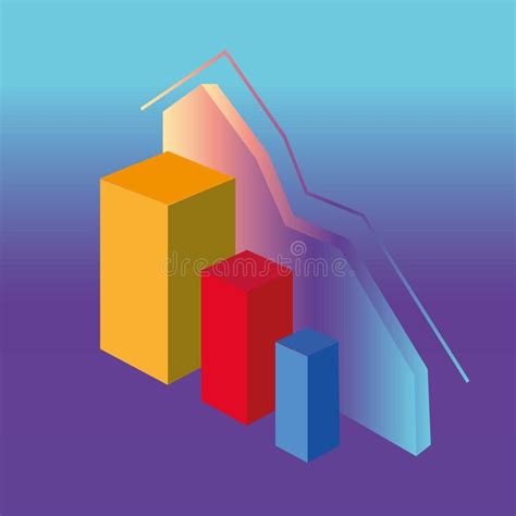 Gradient Chart Bars Template Flat Design Business Interface