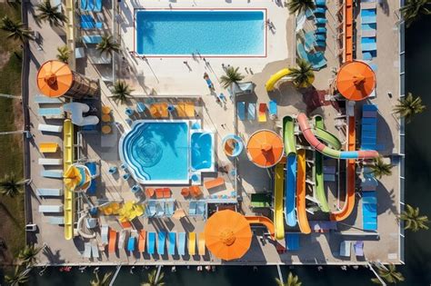 Premium Ai Image Aerial Thrills Waterpark With Exciting Slides