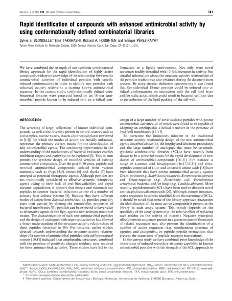 Pdf Rapid Identification Of Compounds With Enhanced Antimicrobial Activity By Using