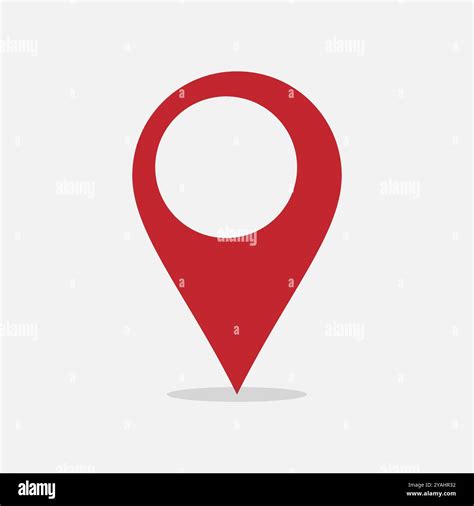 Big Red Gps Location Icon Vector Map Outline Illustration Global