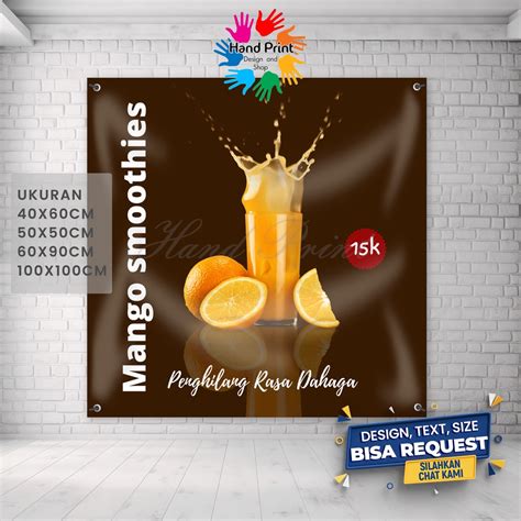 Jual Spanduk Banner Mmt Smoothies Jus Buah Minuman Buat Promosi Jualan Sayur Juice B Shopee