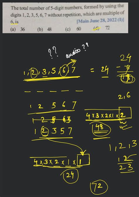 The Total Number Of 5 Digit Numbers Formed By Using The Digits 1 2 3 5