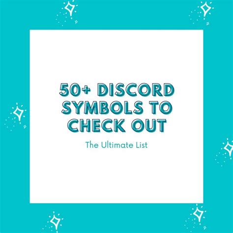50 Discord Symbols To Check Out The Ultimate List