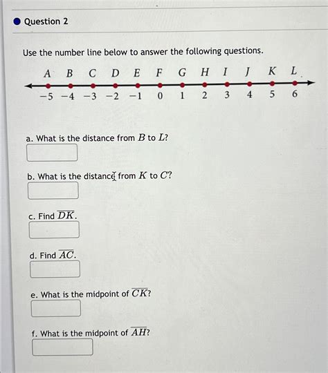 Solved Question Use The Number Line Below To Answer The Chegg