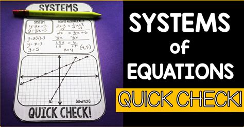 Scaffolded Math And Science Systems Of Equations Quick Check Sheet