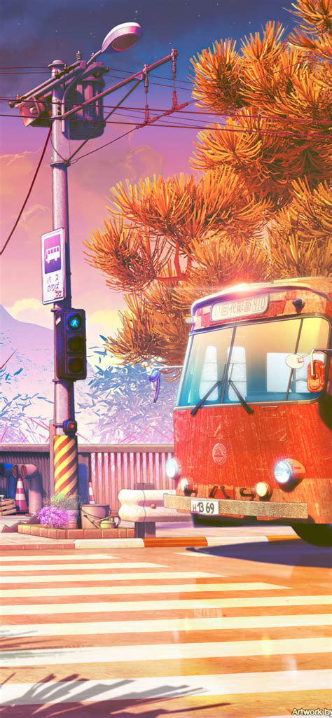 Download Japanese Aesthetic Iphone Bus Stop Wallpaper