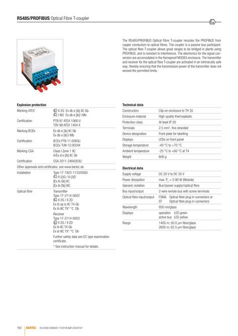 Pdf Rs485profibus Optical Fibre T Coupler Bartecde · The Rs485