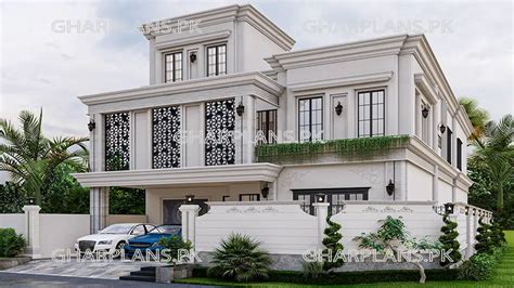 Sensational 1 Kanal House Front Elevation In 3d Design Ghar Plans