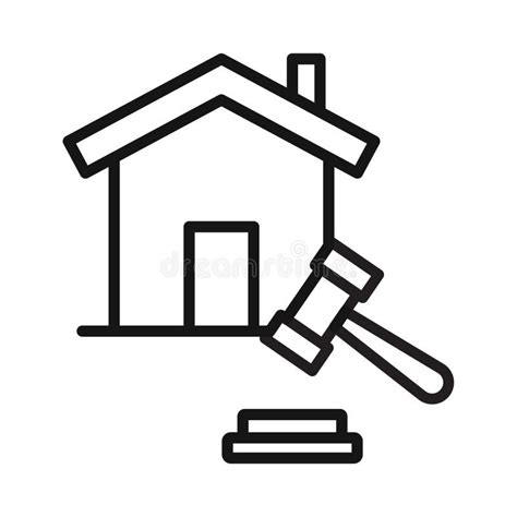 房地产拍卖图标黑线艺术矢量图标 向量例证 插画 包括有 总公司 图象 要素 胡言乱语的 房子 330201822