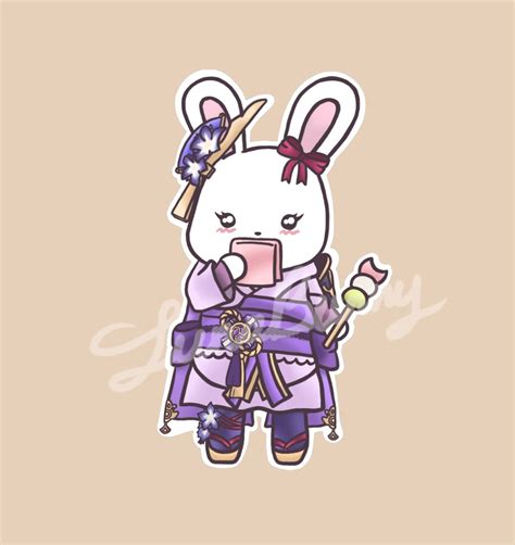 Genshin Impact Raiden Shogun Bunny Sticker Raiden Ei Sticker Etsy