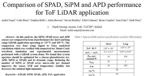 探討tof光學雷達應用中 Spad、sipm和apd性能的比較 Enlitech
