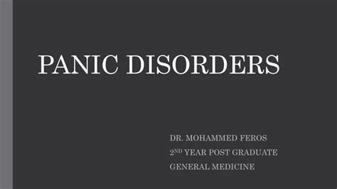 Panic Disorders Pptx
