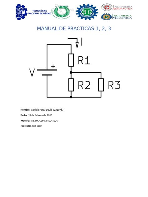 Manual de Practicas 1 | PDF | Red eléctrica | voltaje