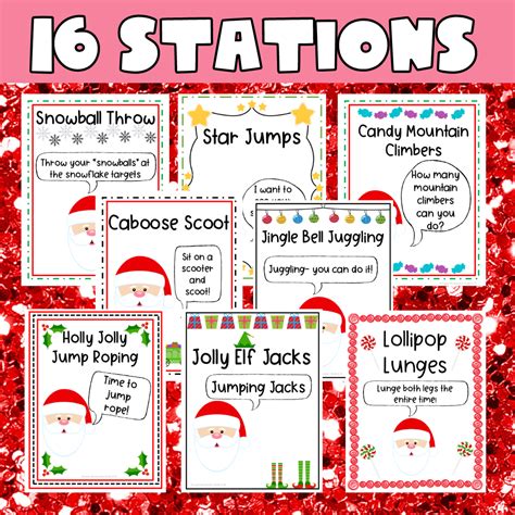 Elementary Christmas Pe Stations