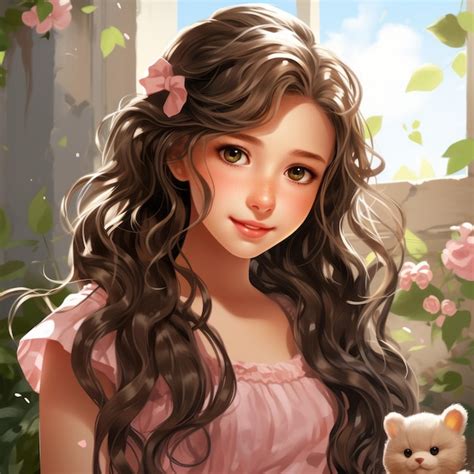 Premium Ai Image Anime Girl Holding A Teddy Bear In Front Of A Window