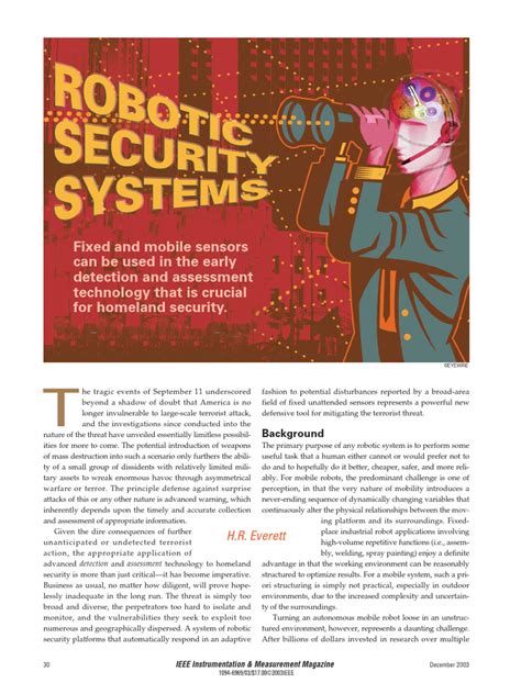 A Robotic Security Systems Model Pdf Radar Robotics