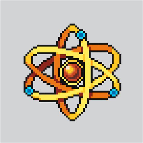 Pixel Art Illustration Atom Pixelated Atom Icon School Atom Symbol Science Pixelated For The
