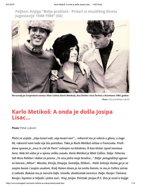 Karlo Metikoš A Onda Je Došla Josipa Lisac Xxz Portal Pdf
