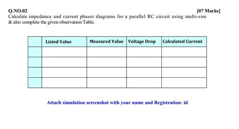 solved calculate impedance and current phasor diagrams for a parallel