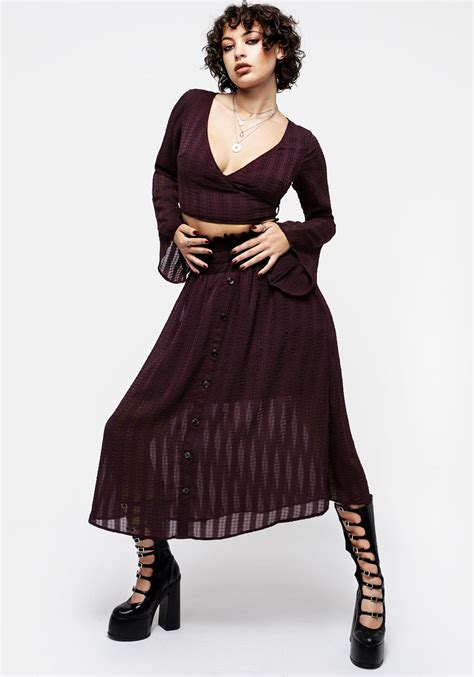 Disturbia Enola Sheer Check Co Ord Skirt Skirts