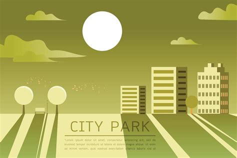 City Park Vector Flat Illustration 16889603 Vector Art At Vecteezy