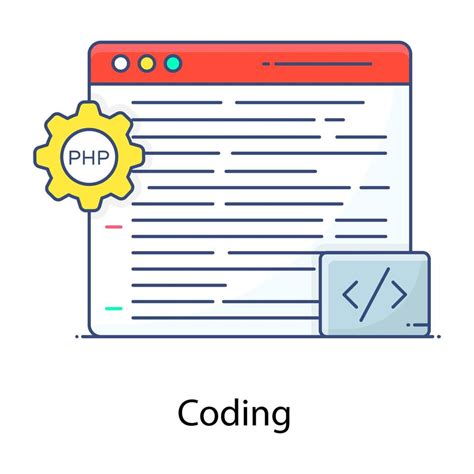Flat Outline Icon Of Coding Web Programming Vector Art At Vecteezy