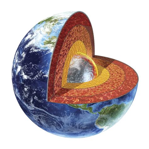 Cross Section Of Planet Earth Showing The Inner Core Made By Solid Iron And Nickel With A