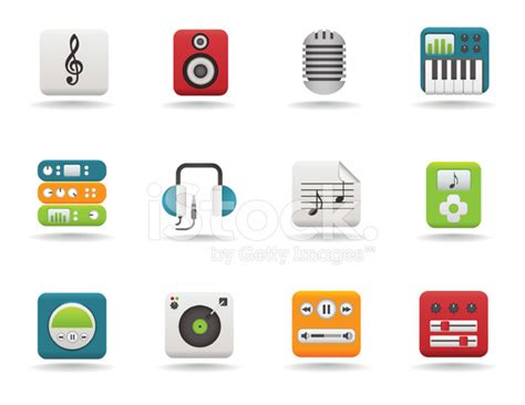 音频图标集： 哑光系列 股票矢量 Freeimages