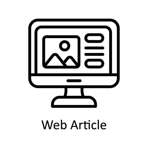 Web Article Vector Outline Icon Design Illustration Digital Marketing Symbol On White
