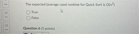 Solved The Expected Average Case Runtime For Quick Sort Chegg