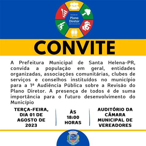 Prefeitura Convida População Para 1ª Audiência Pública Revisão Do