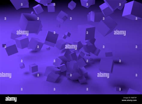 Abstract 3D Shape Or Mesh Rendering With Color Lighting Setup For