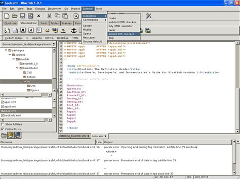 Bluefish Editor Movies Screenshots