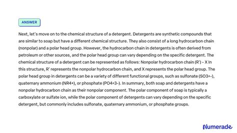 Solved Draw The Chemical Structure Of Soap And A Detergent Identify