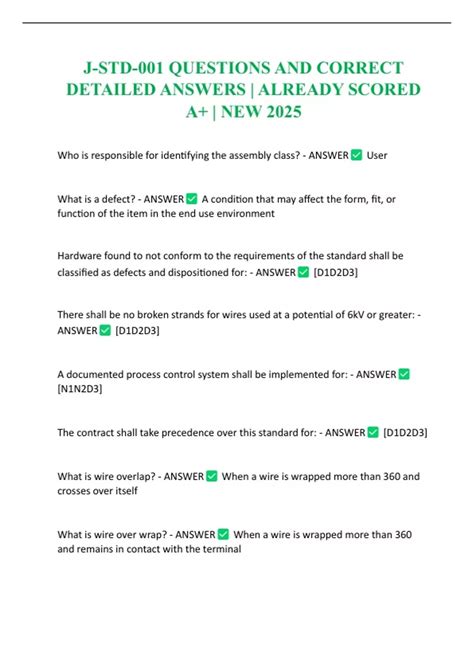 J Std 001 Questions And Correct Detailed Answers Already Scored A New 2025 J Std 001