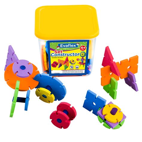 Juego Didactico Evaflex Foamy Set Constructor C60 Pzas El Pensar