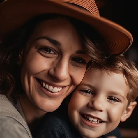 Retrato Familiar De Madre E Hijo Foto Premium