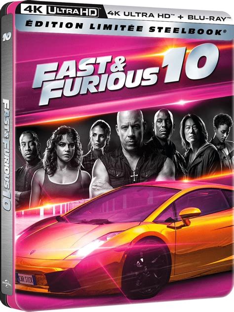 Fast Furious X Édition Boîtier Steelbook Blu ray K Ultra HD Blu ray Edition Blu ray
