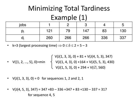 Ppt Total Tardiness Minimization Algorithm And Examples Powerpoint Presentation Id1610255