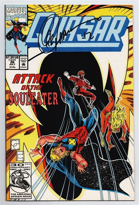 Quasar 36 Signed By Greg Capullo Marvel 1992 Vf Comic Books