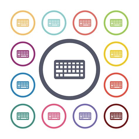 Premium Vector Keyboard Flat Icons Set